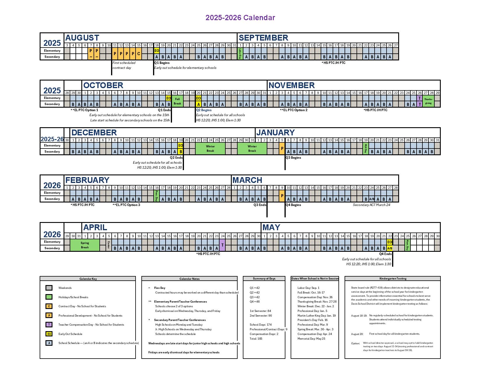 Davis School District Calendar 2025-2026 | Holidays