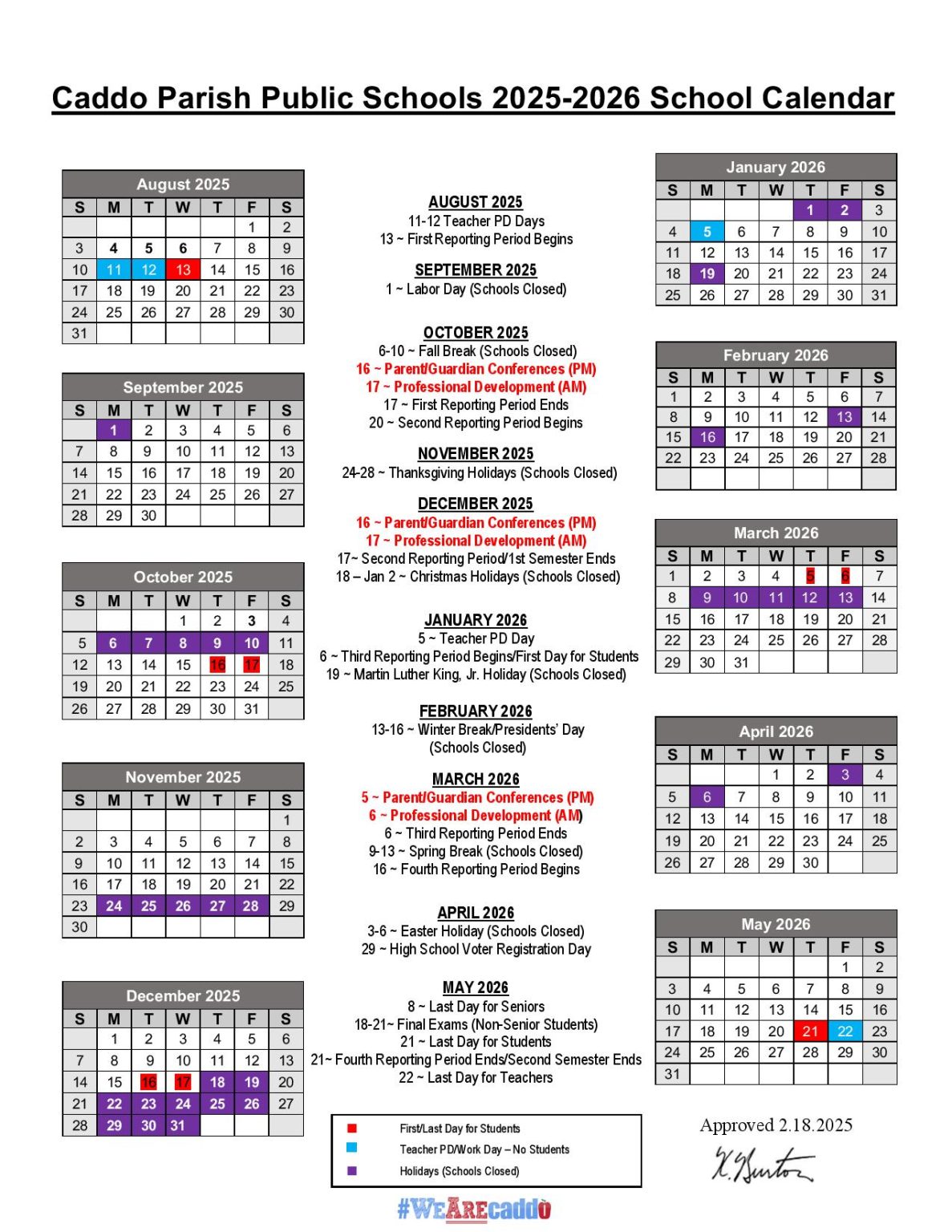 Caddo Public Schools Calendar 2026-2027 | Louisiana