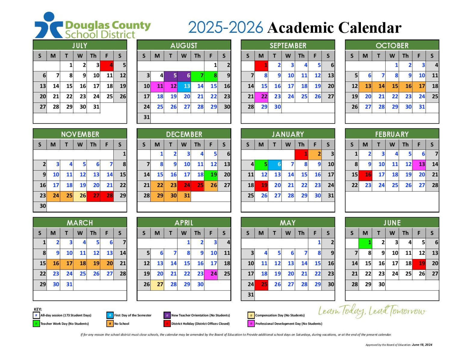 Douglas County School District Calendar 2026-2027