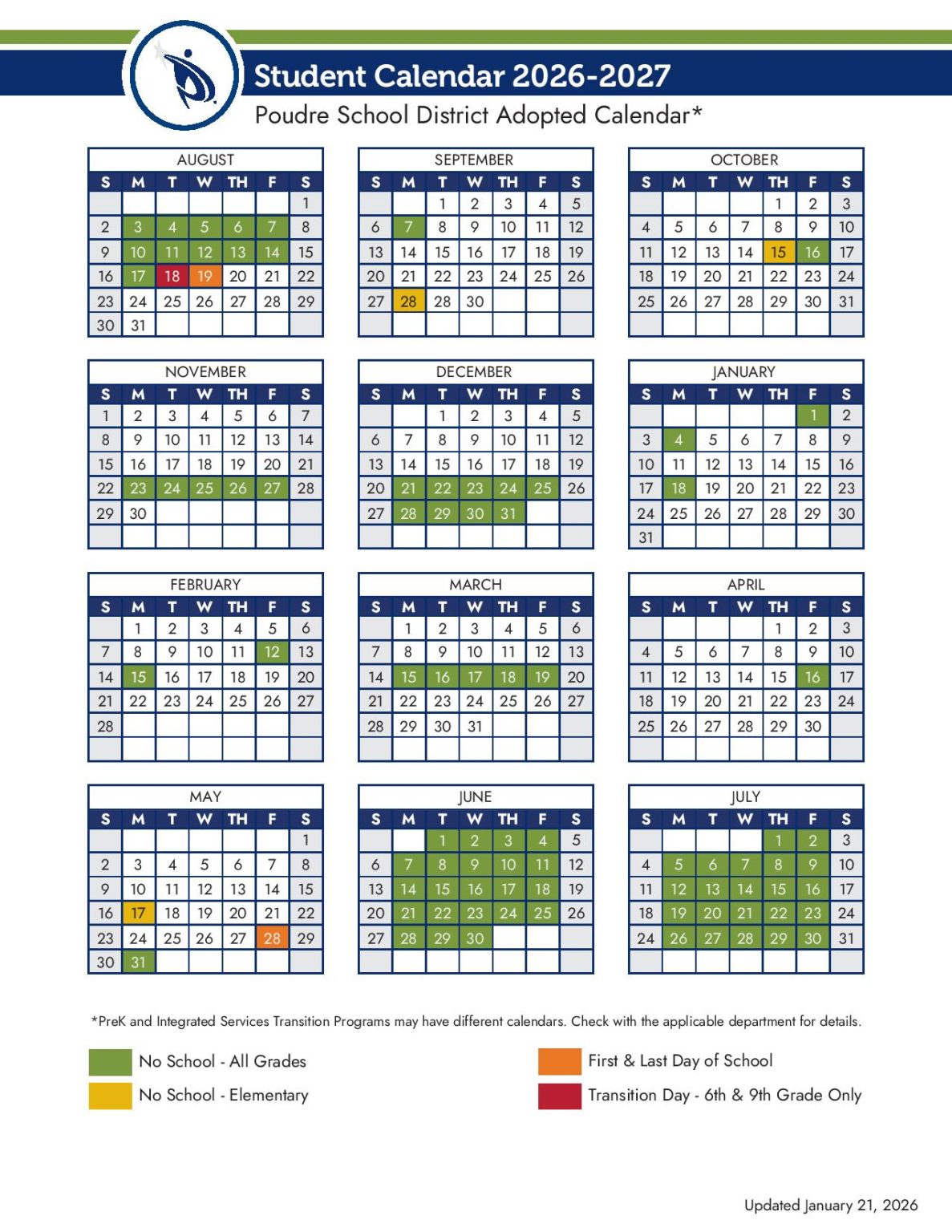 Poudre School District Calendar 2026-2027 | Download Now