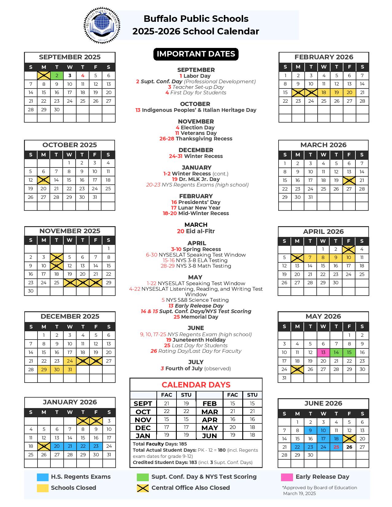 Buffalo Public Schools Calendar 2025-2026 | Download Now