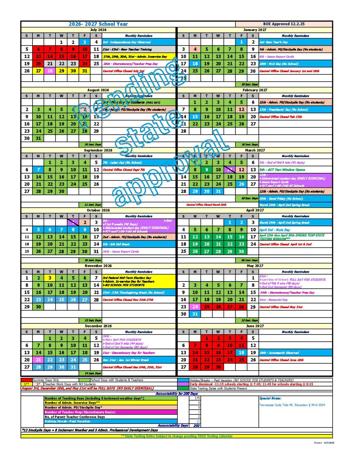 Maury County Schools Calendar 2026-2027 | Download Now