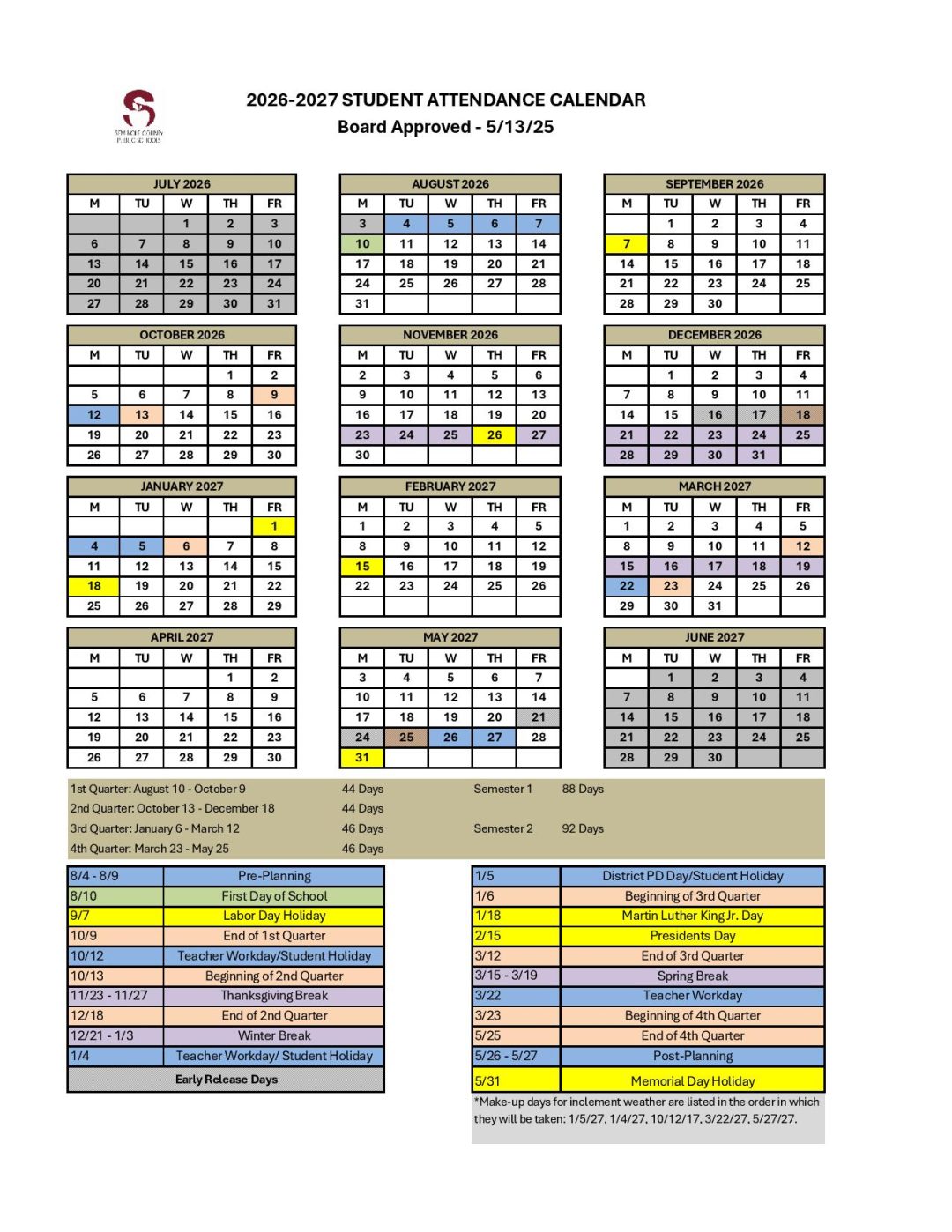 Seminole County Public Schools Calendar 2026-2027 | Download